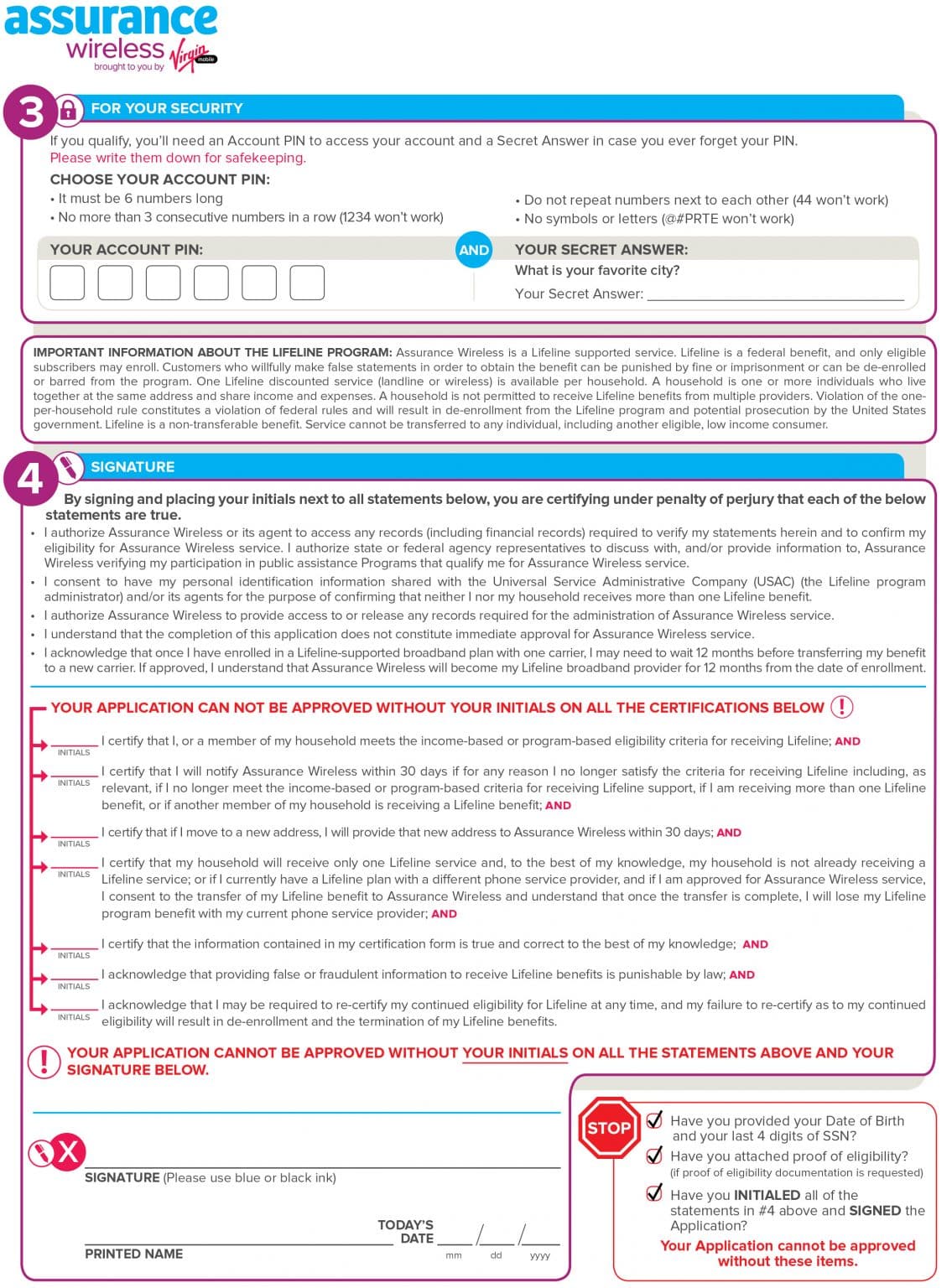 Submitting Assurance Wireless Online Application Form
